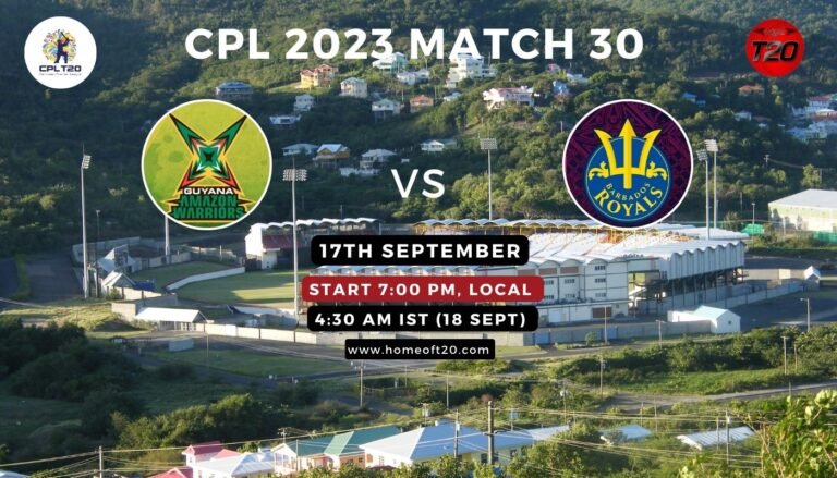 CPL 2023 Match 30, Guyana Amazon Warriors vs Barbados Royals Match ...